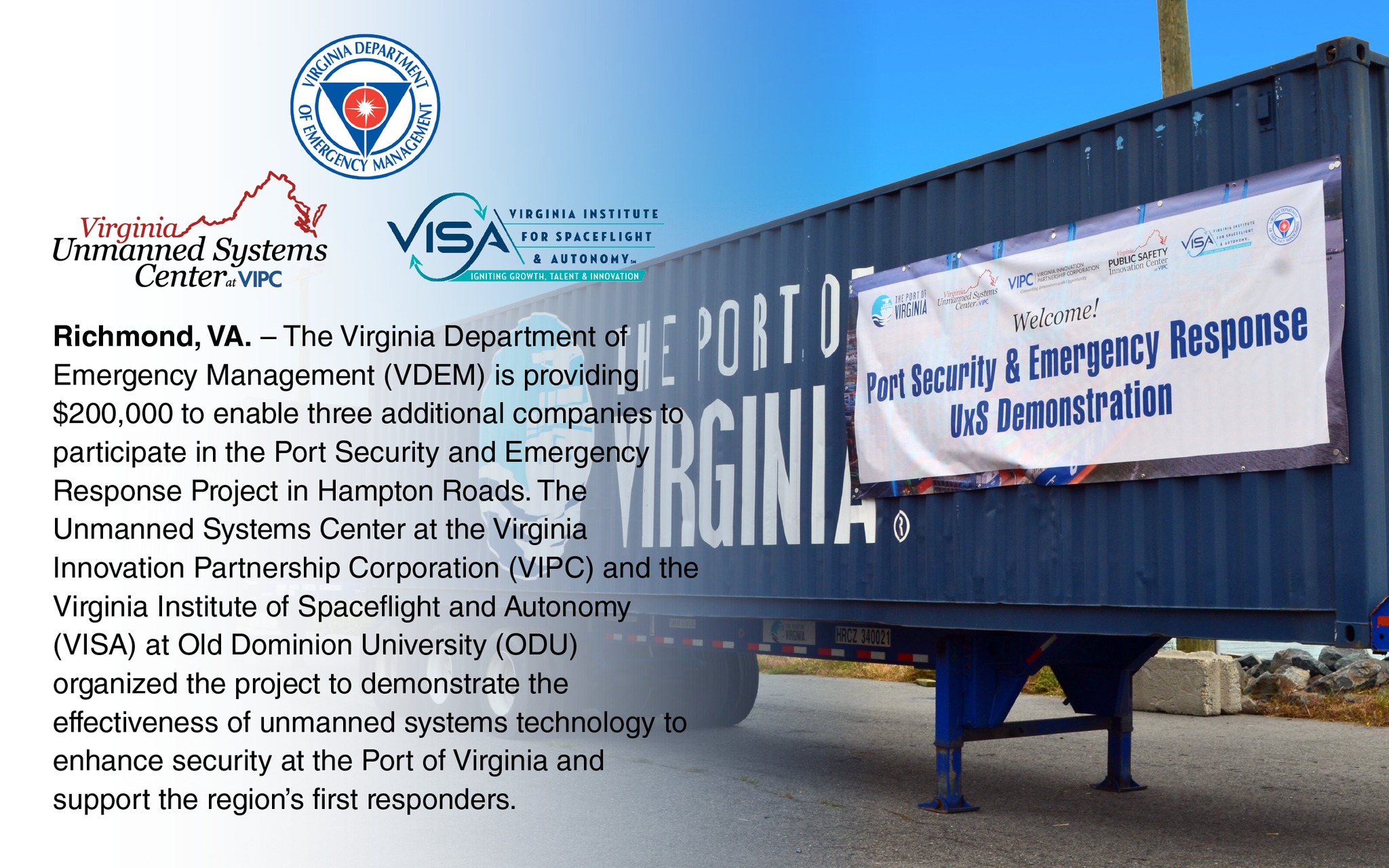 Unmanned Systems for Port Security and Emergency Response Project in ...